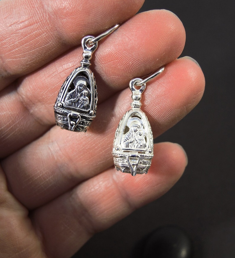 Bless Virgin Locket Pendant, Stone Mary With Jesus Teardrop Pendant ...