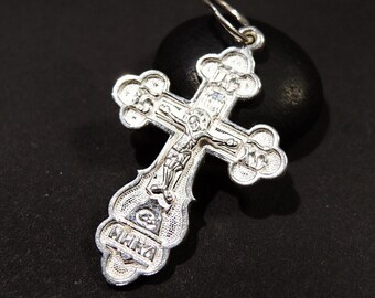 Sterling Silver Cross Pendant, Jesus Christ Crucifix, Christian Cross ...