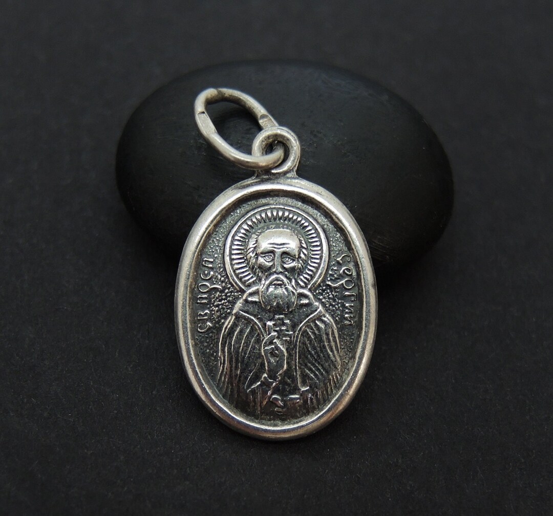 St Reverend Sergius Christian Pendant, 925 Silver Charm St Sergio ...
