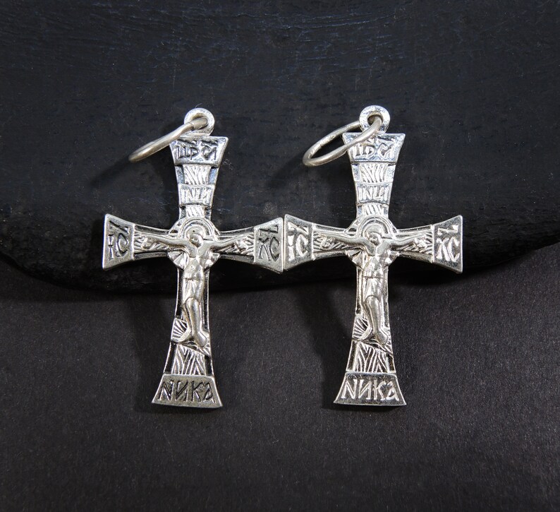 Sterling Silver Cross Pendant, Jesus Christ Crucifix, Christian Cross ...
