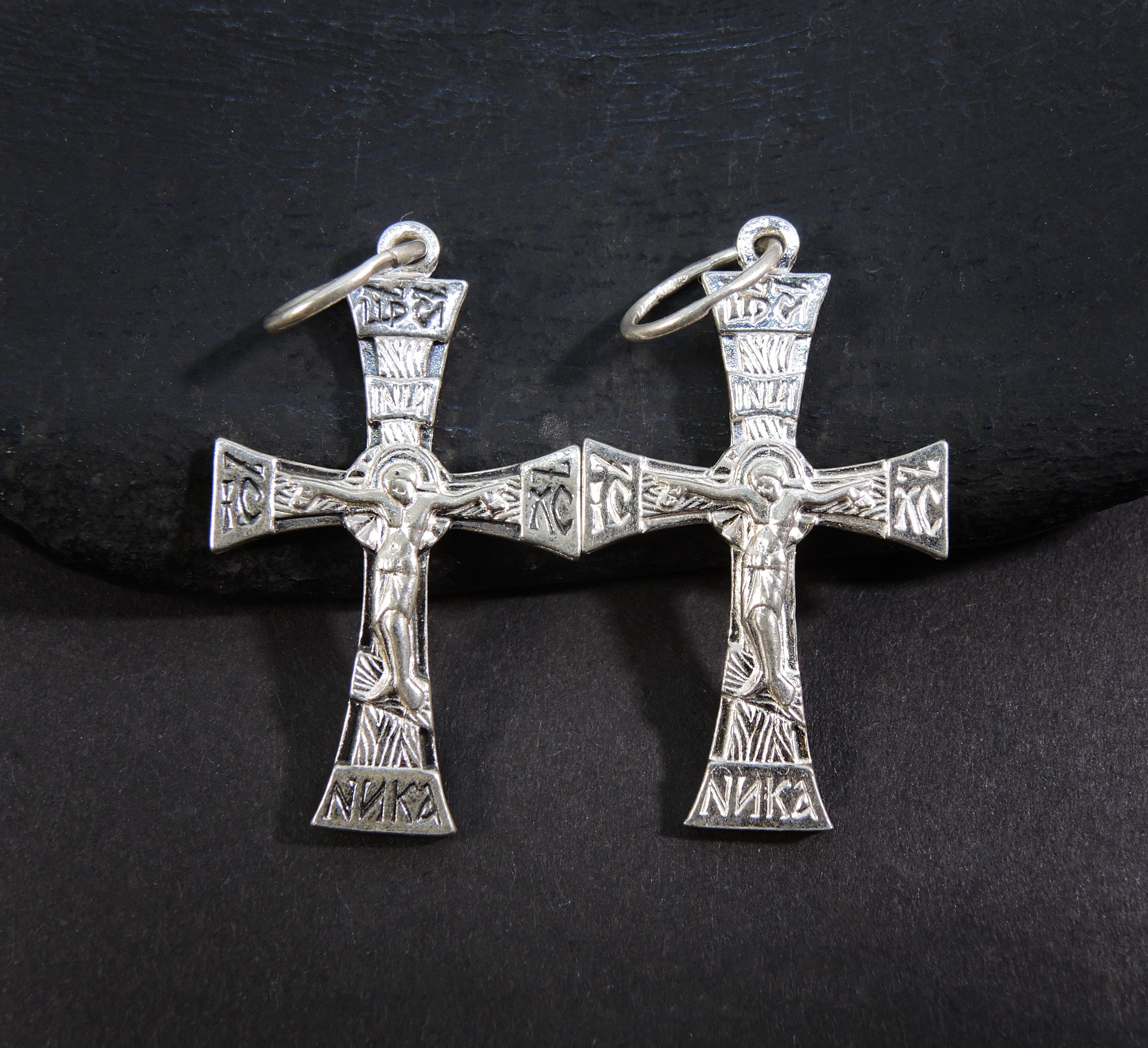 Sterling Silver Cross Pendant, Jesus Christ Crucifix, Christian Cross ...