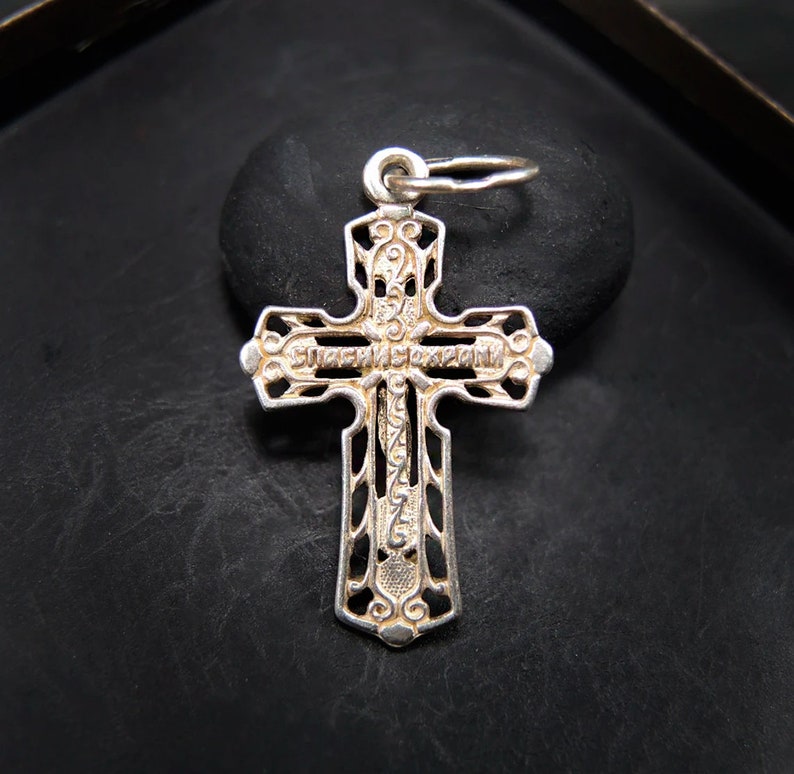 Filigree Cross 925 Silver Pendant, Christian Cross, Small Jesus Christ ...