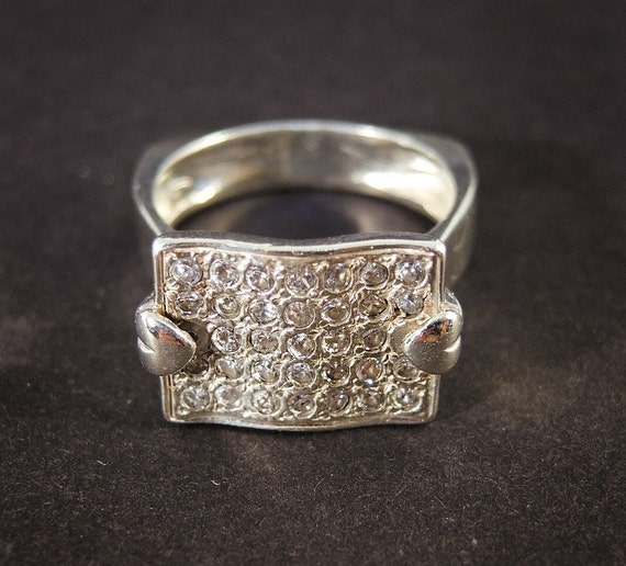 Unique Statement Stone Signet Ring, Sterling Silver G… - Gem