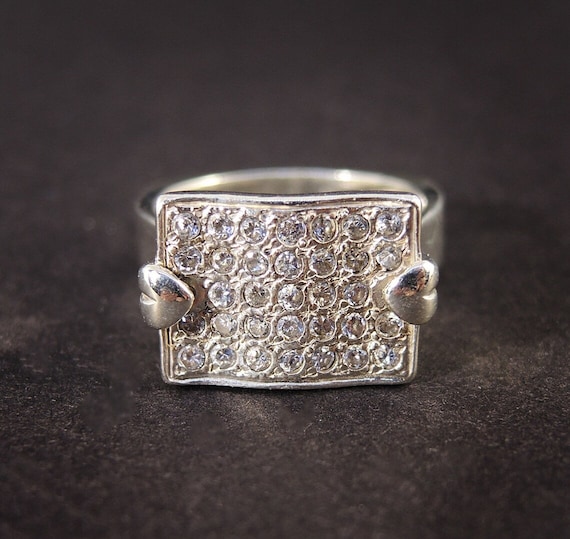 Unique Statement Stone Signet Ring, Sterling Silver G… - Gem