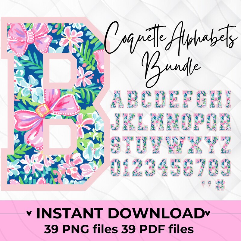 Coquette Alphabet Png - Etsy