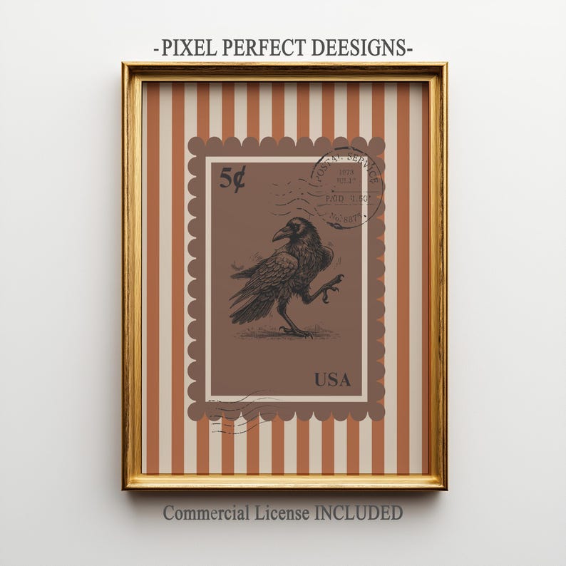 Vintage Crow Illustration - Dark Moody Wall Art, Classic Sketch Style ...