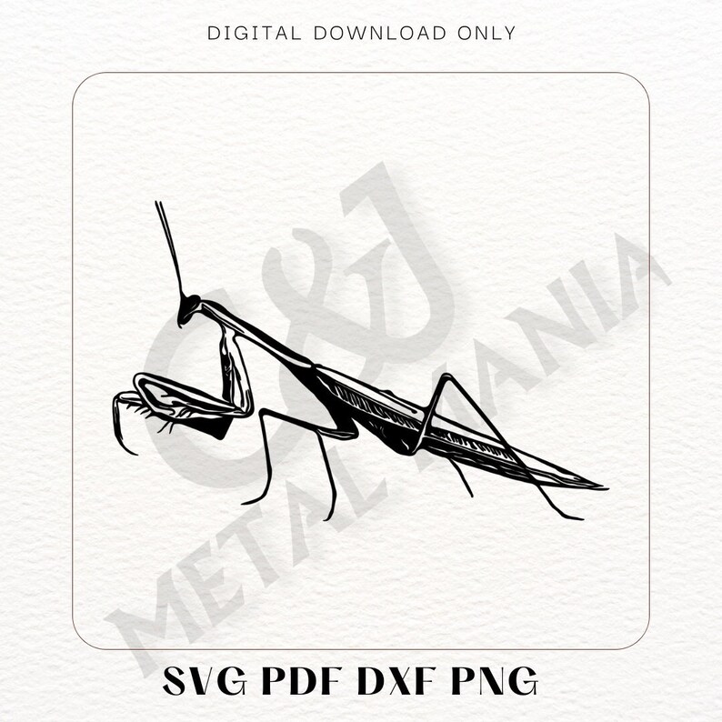 Praying Mantis .svg .dxf, .png, .pdf Digital File for Cutting, Printing ...