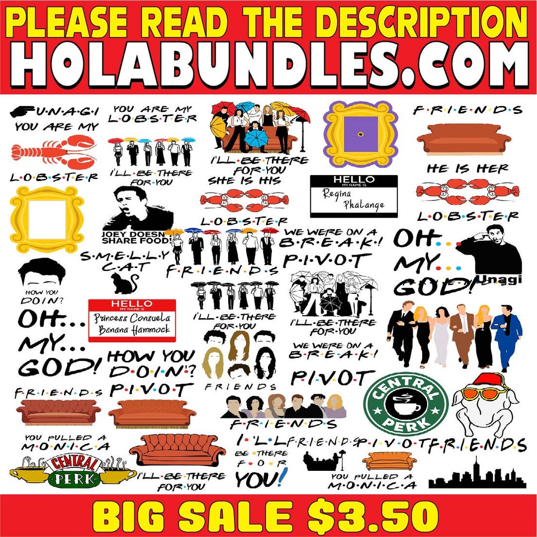 Friends Svg,friends TV Show Bundle, Font Friends, Svg Bundle Layered Files,digital Download ,svg ...