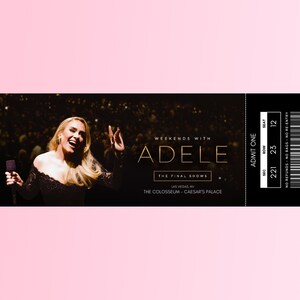 Editable Adele Ticket, Weekends With Adele 2024, Adele Concert Ticket ...