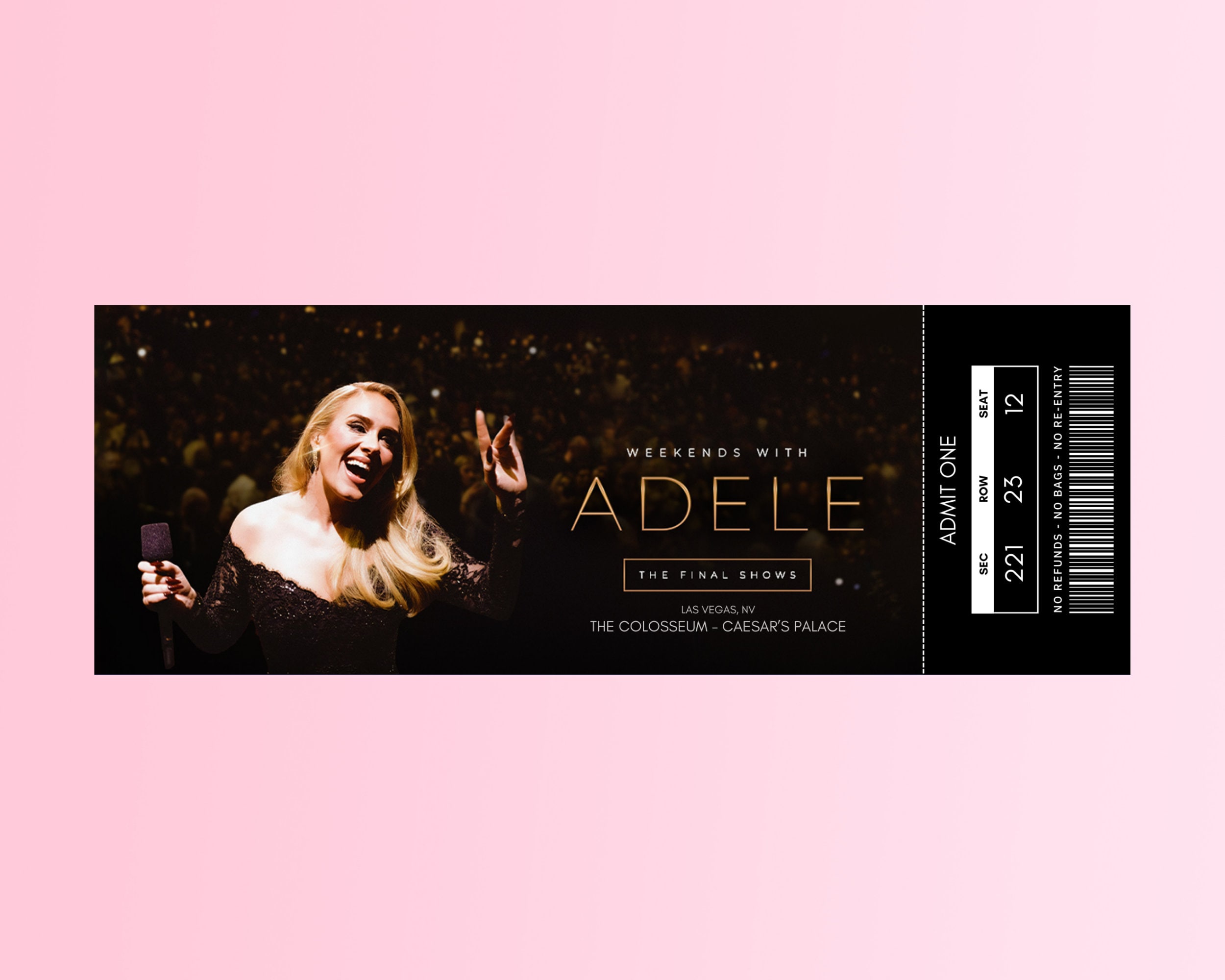 Editable Adele Ticket, Weekends With Adele 2024, Adele Concert Ticket, Memorabilia, Surprise ...