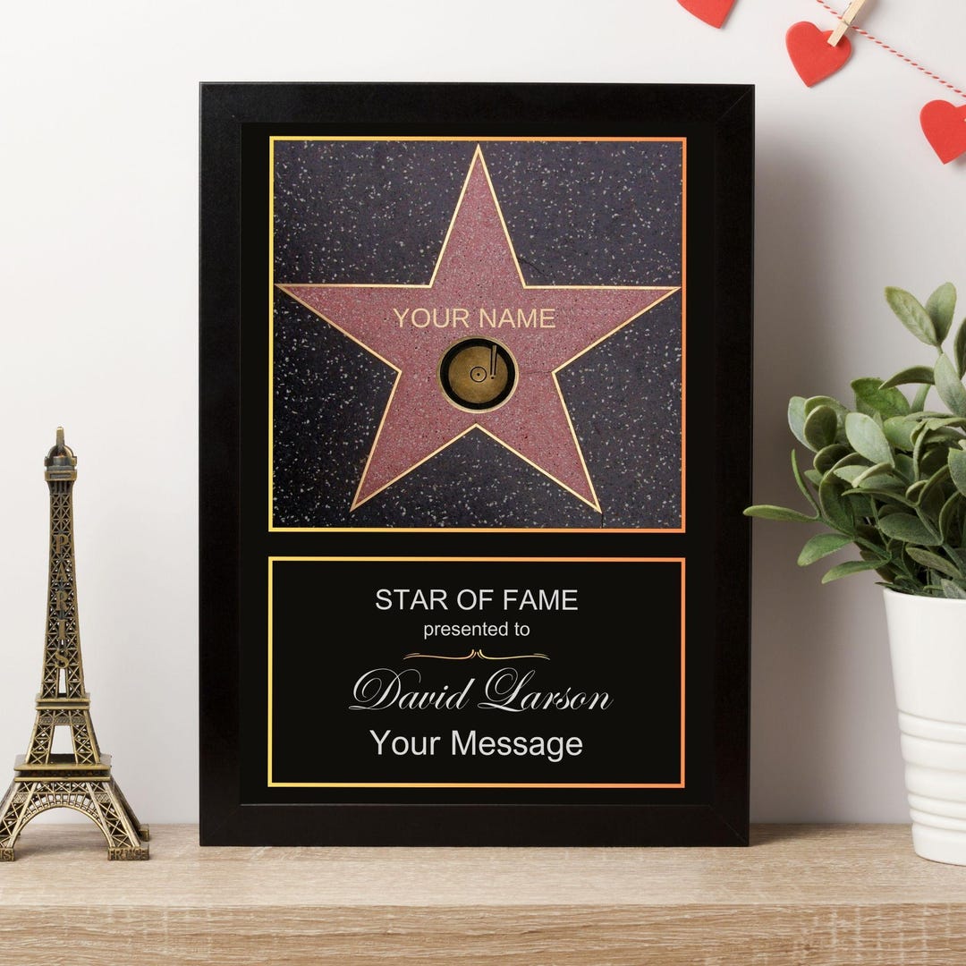 Personalized Hollywood Walk of Fame Star Frame, Star of Fame Best Mom ...