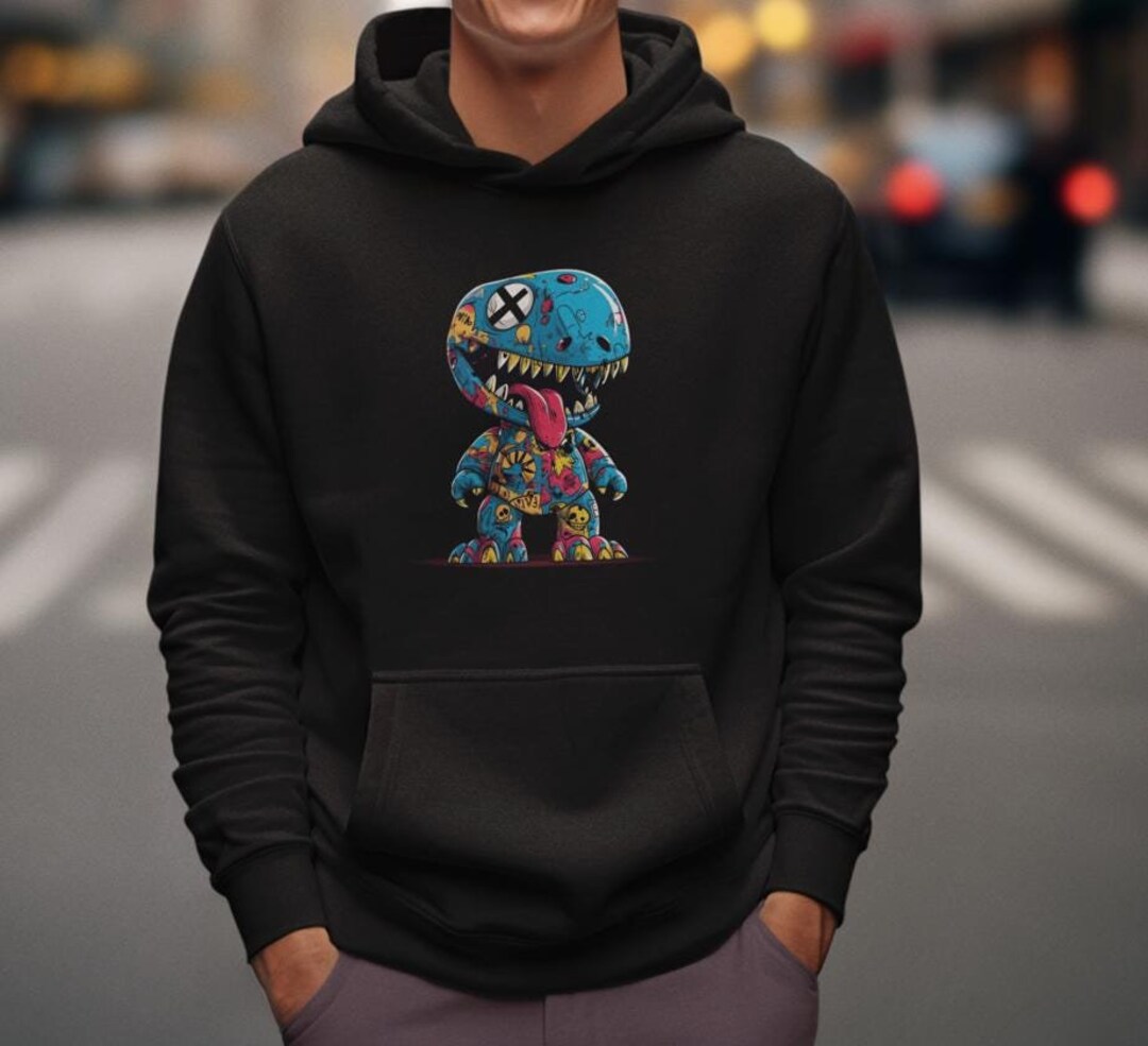 Dinosaur T-rex Hoodie, Dinosaur Sweatshirt, Cartoon Graffiti Pullover ...