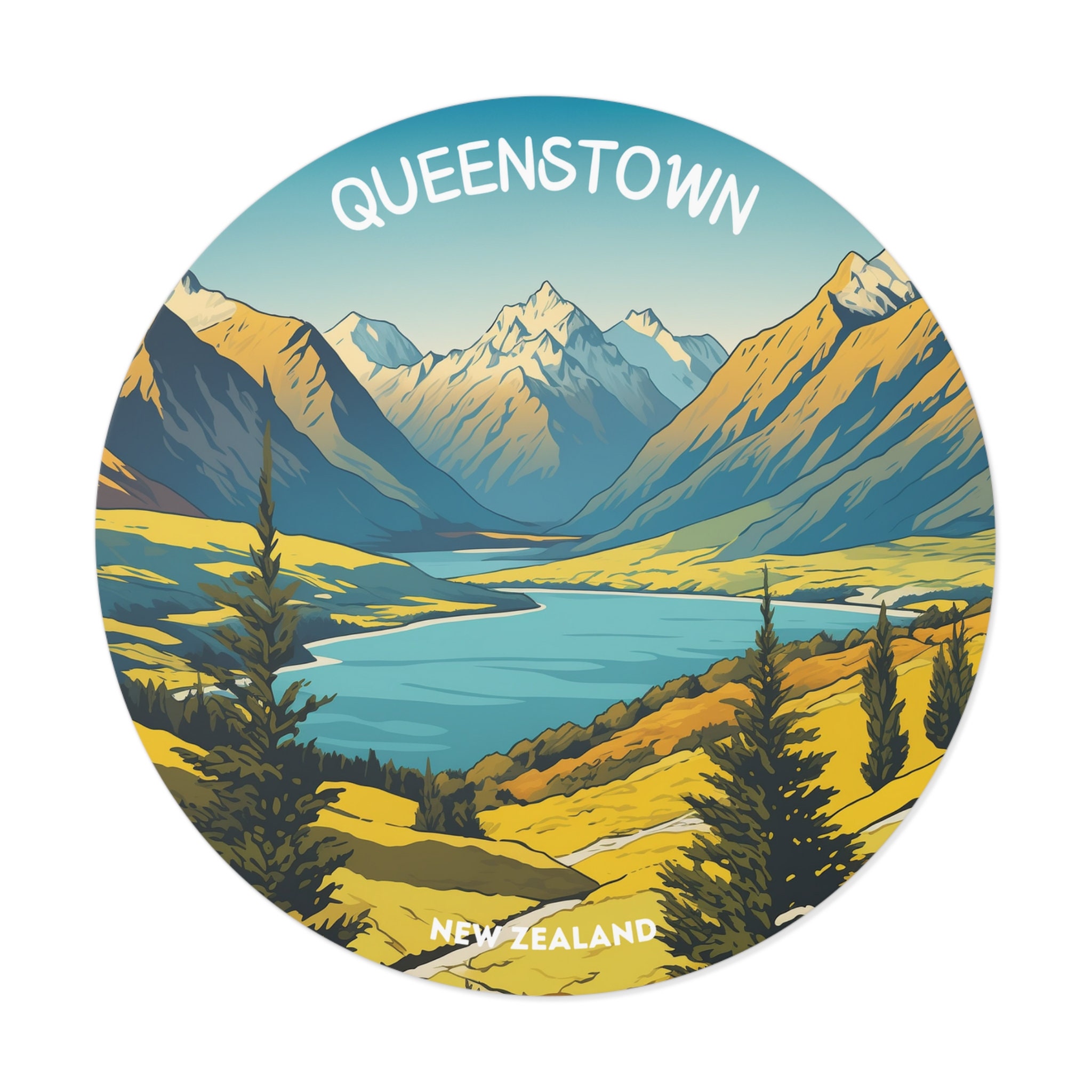 Queenstown, New Zealand Vinyl Sticker Decal Travel, Luggage, Laptop ...