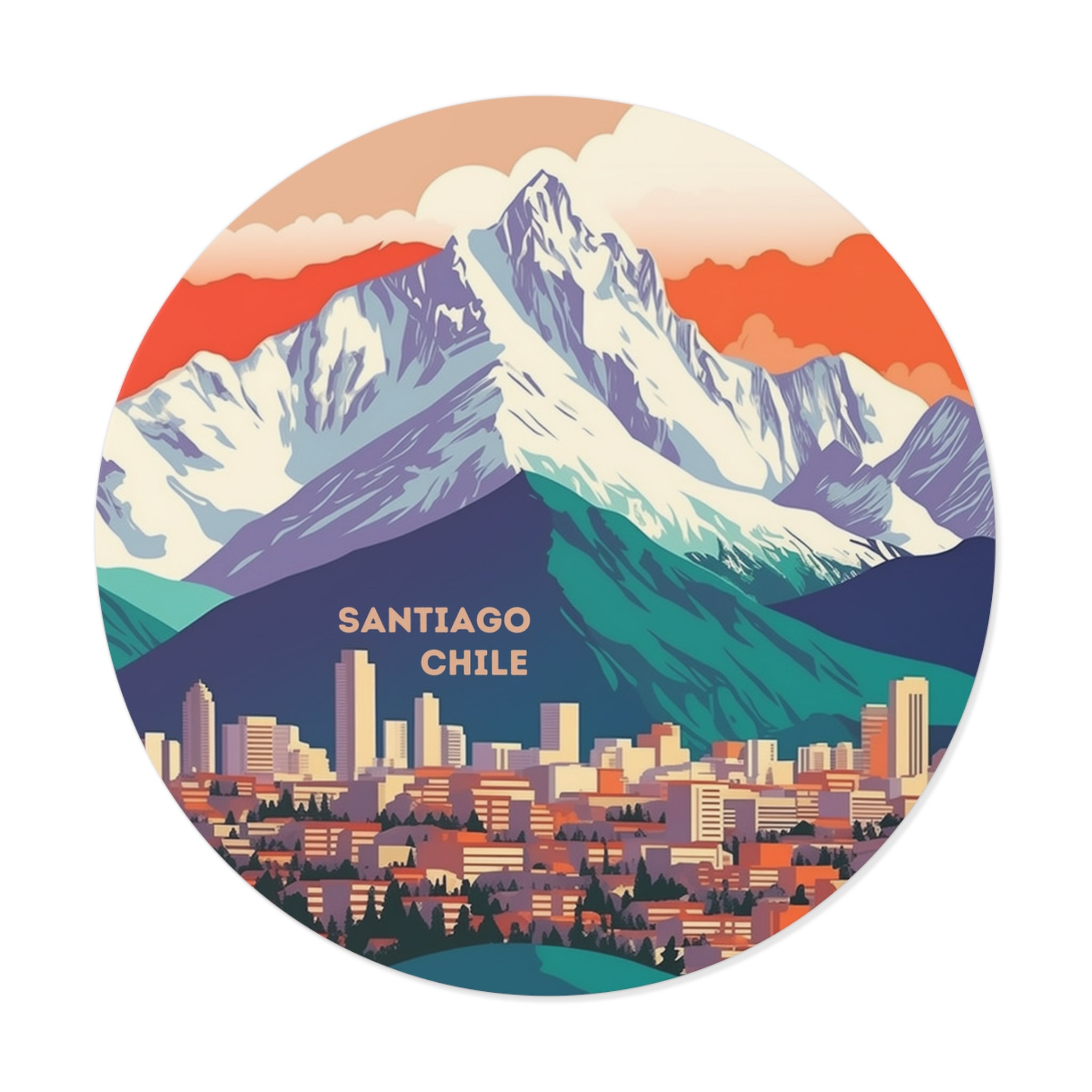 Santiago Chile Vinyl Sticker Decal Travel, Luggage, Laptop, Notebook ...