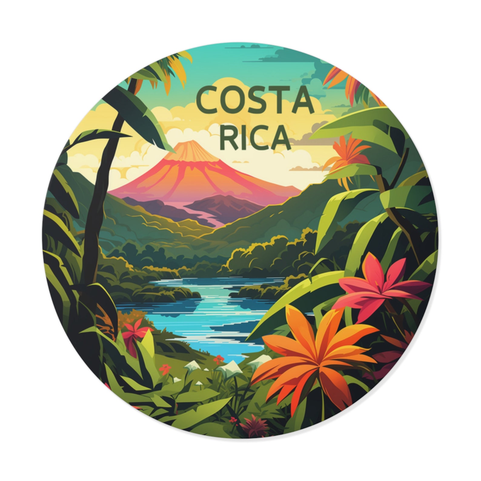 Costa Rica Tropical Travel Vinyl Sticker Decal Luggage, Laptop ...