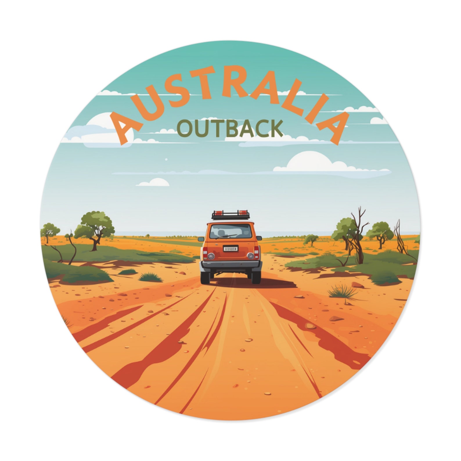 The Australian Outback - Roadtrip Vinyl Sticker Decal - Travel, Luggage ...