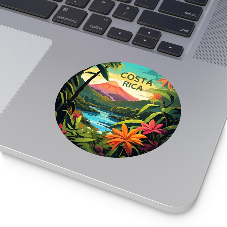 Costa Rica Tropical Travel Vinyl Sticker Decal - Luggage, Laptop ...