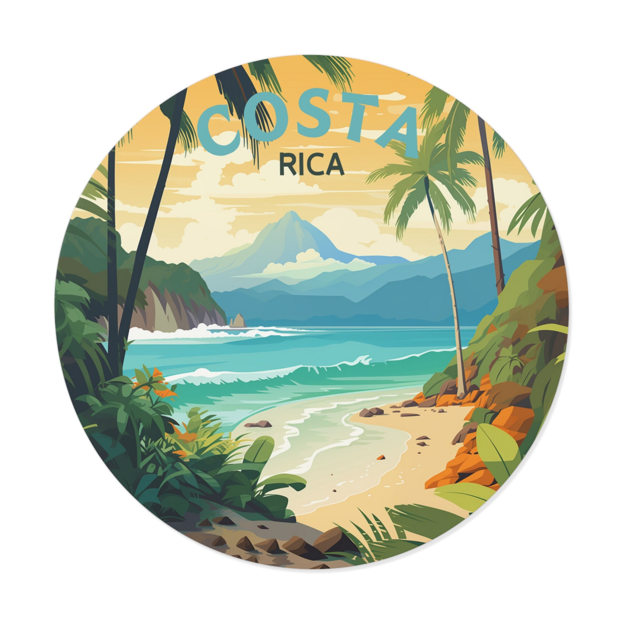 Costa Rica Travel Vinyl Sticker Decal Luggage, Laptop, Notebook ...