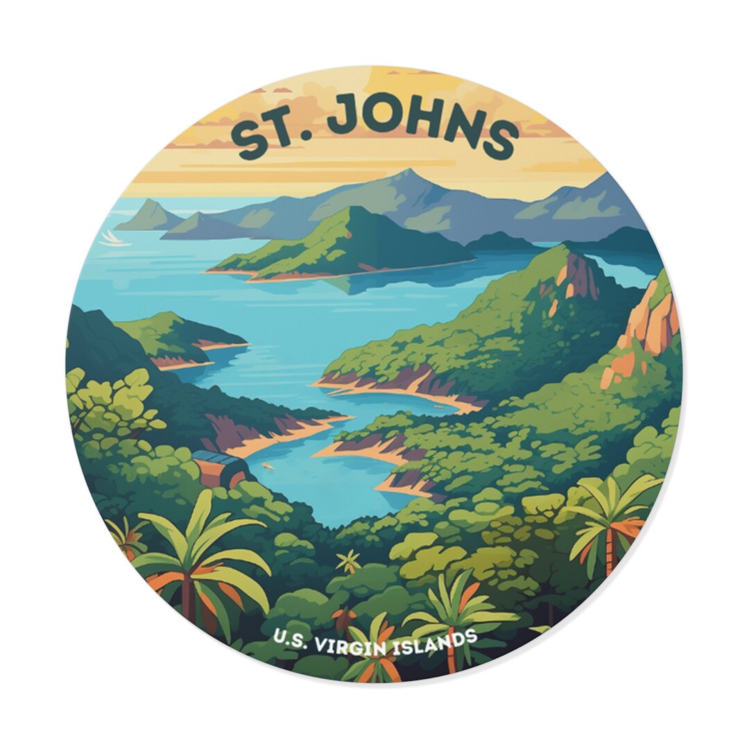 St. Johns - US Virgin Islands Vinyl Sticker Decal - Travel, Laptop ...