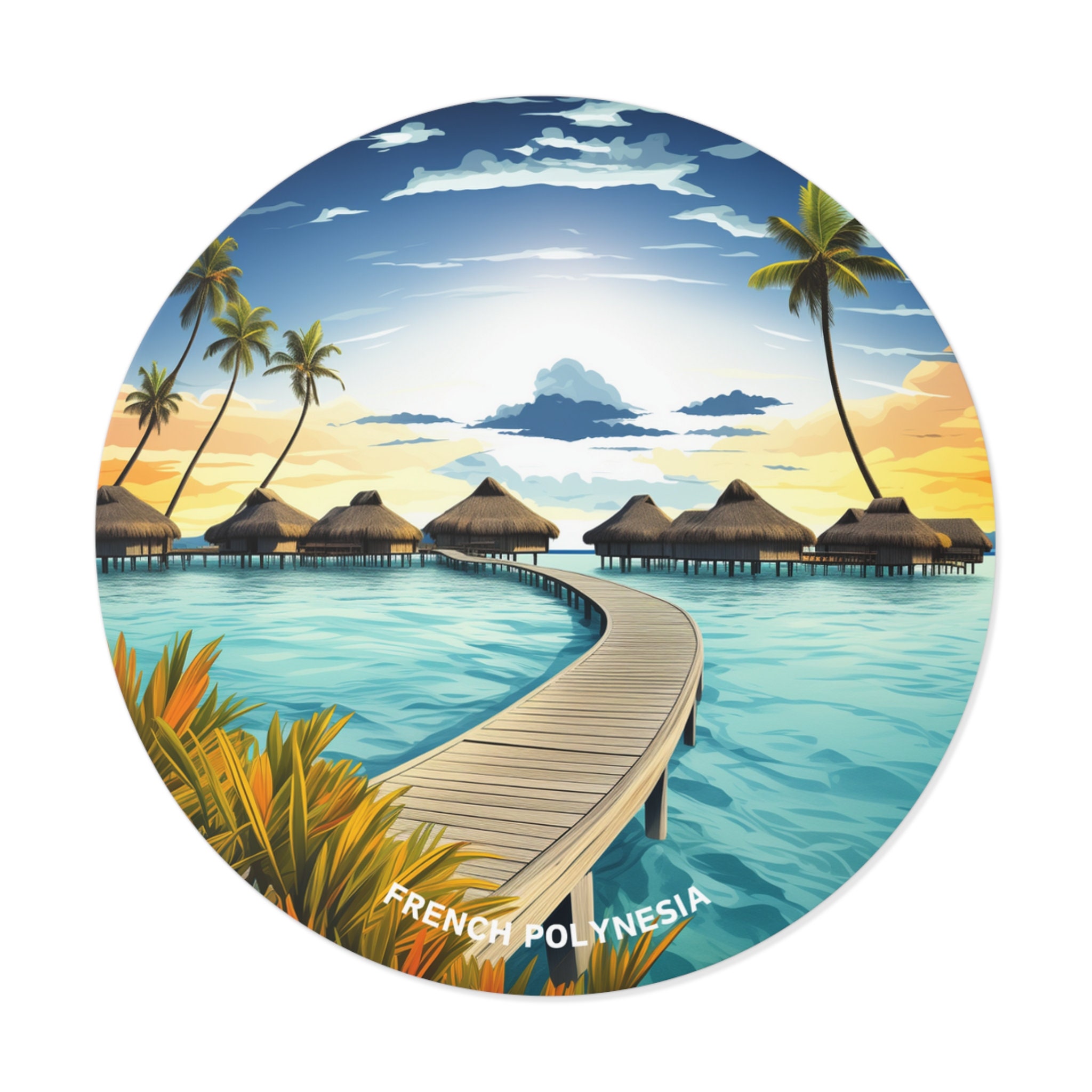 French Polynesia Vinyl Sticker Decal -travel, Laptop, Notebook, Journal ...