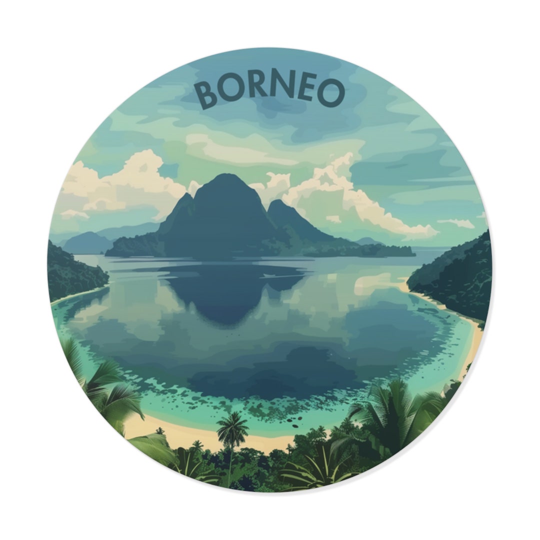 Borneo Vinyl Sticker Decal - Travel, Luggage, Laptop, Notebook, Journal ...