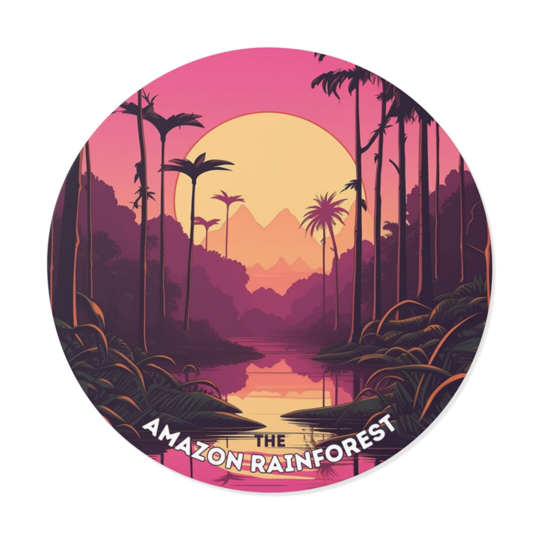 The Amazon Rainforest Pink Vinyl Sticker Decal Travel, Luggage, Laptop ...