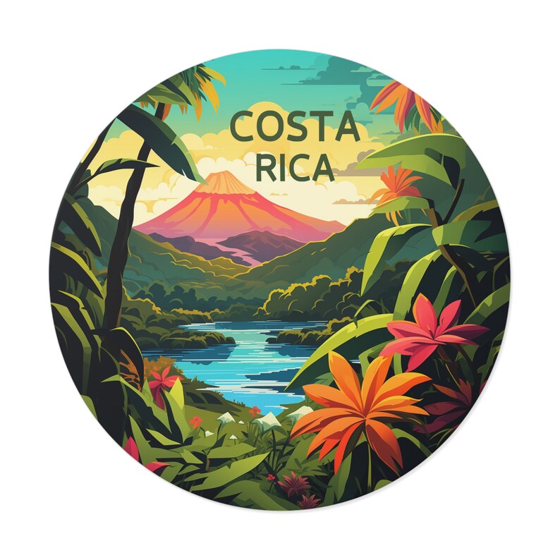 Costa Rica Tropical Travel Vinyl Sticker Decal Luggage, Laptop ...