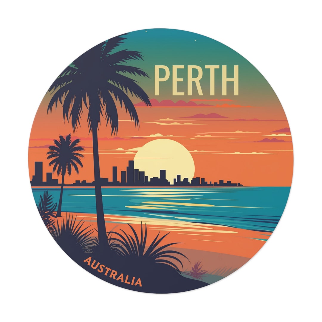 Perth Australia Vinyl Sticker Decal Travel, Luggage, Laptop, Notebook ...