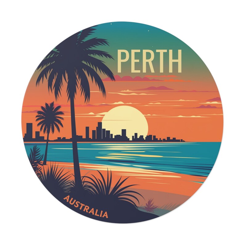 Perth Australia Vinyl Sticker Decal Travel, Luggage, Laptop, Notebook ...