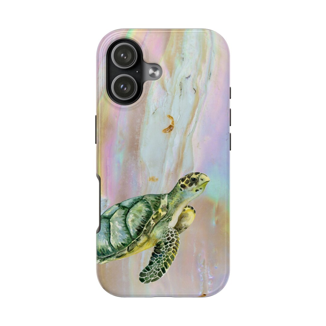 Sea Turtle Iridescent Shell Phone Case, Ocean Inspired Phone Case ...