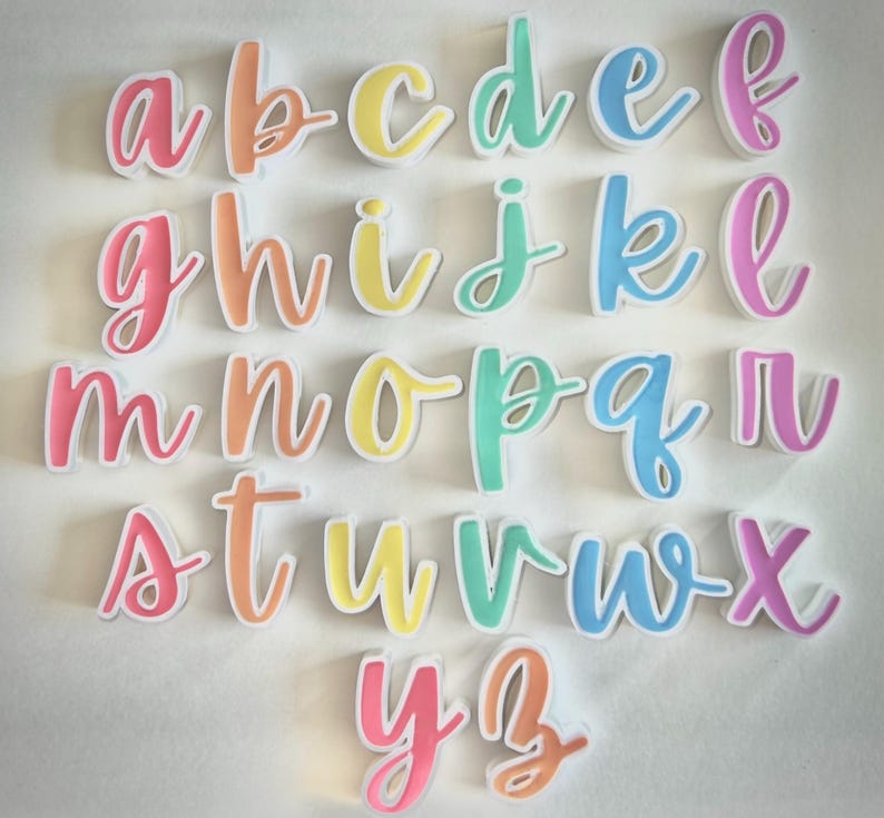 Lowercase Alphabet Fridge Magnets Pastel I Learning Abcs L Classroom ...
