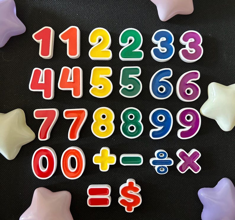 Rainbow Numbers 0-9 and Math Symbols Fridge Magnets I Learning 123s ...
