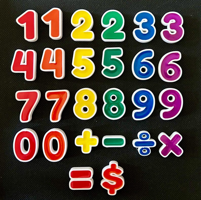 Rainbow Numbers 0-9 and Math Symbols Fridge Magnets I Learning 123s ...