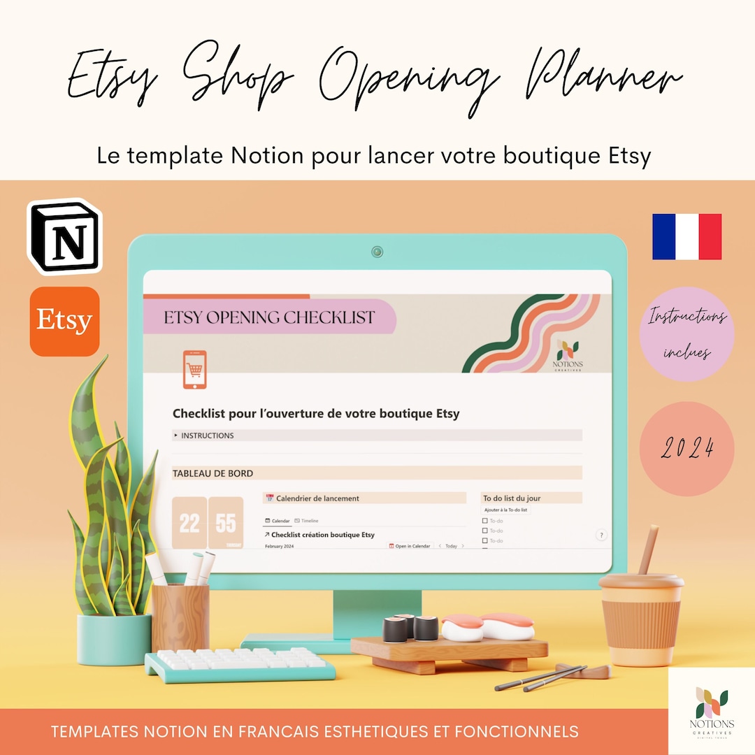 Template Notion in French /model Checklist Notion /opening Etsy Shop ...