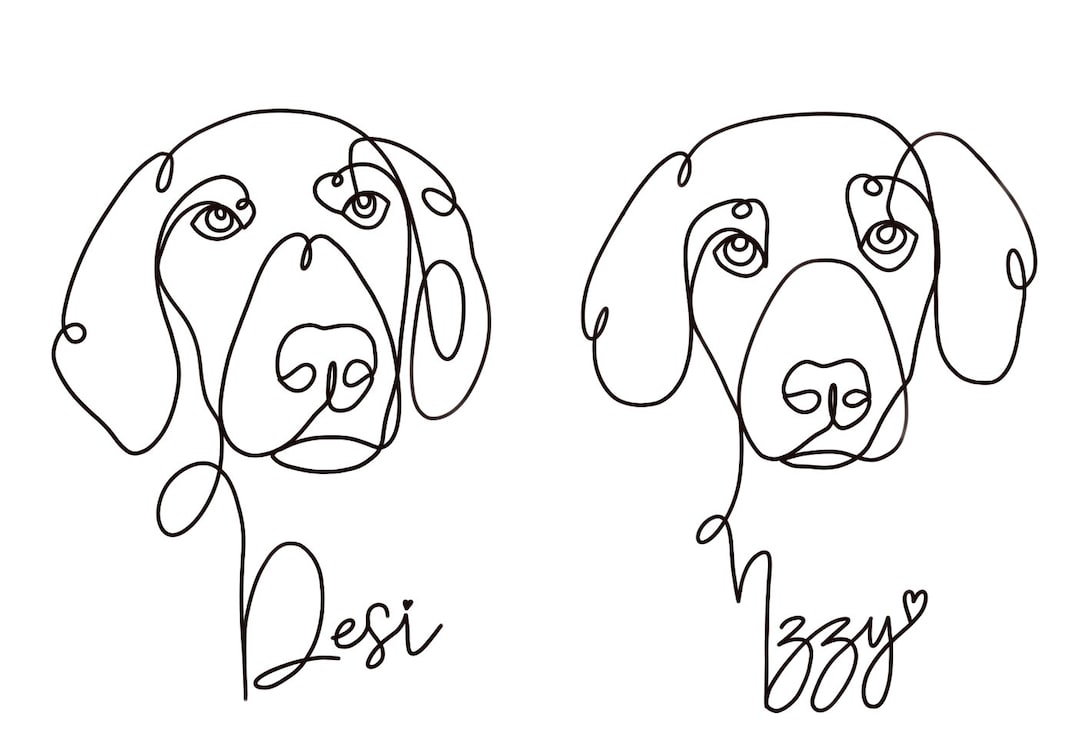 Animal Line Work Portrait - Etsy