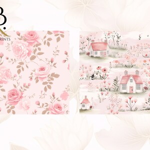 Cottage Chic Digital Paper - Seamless Printable Instant Download ...