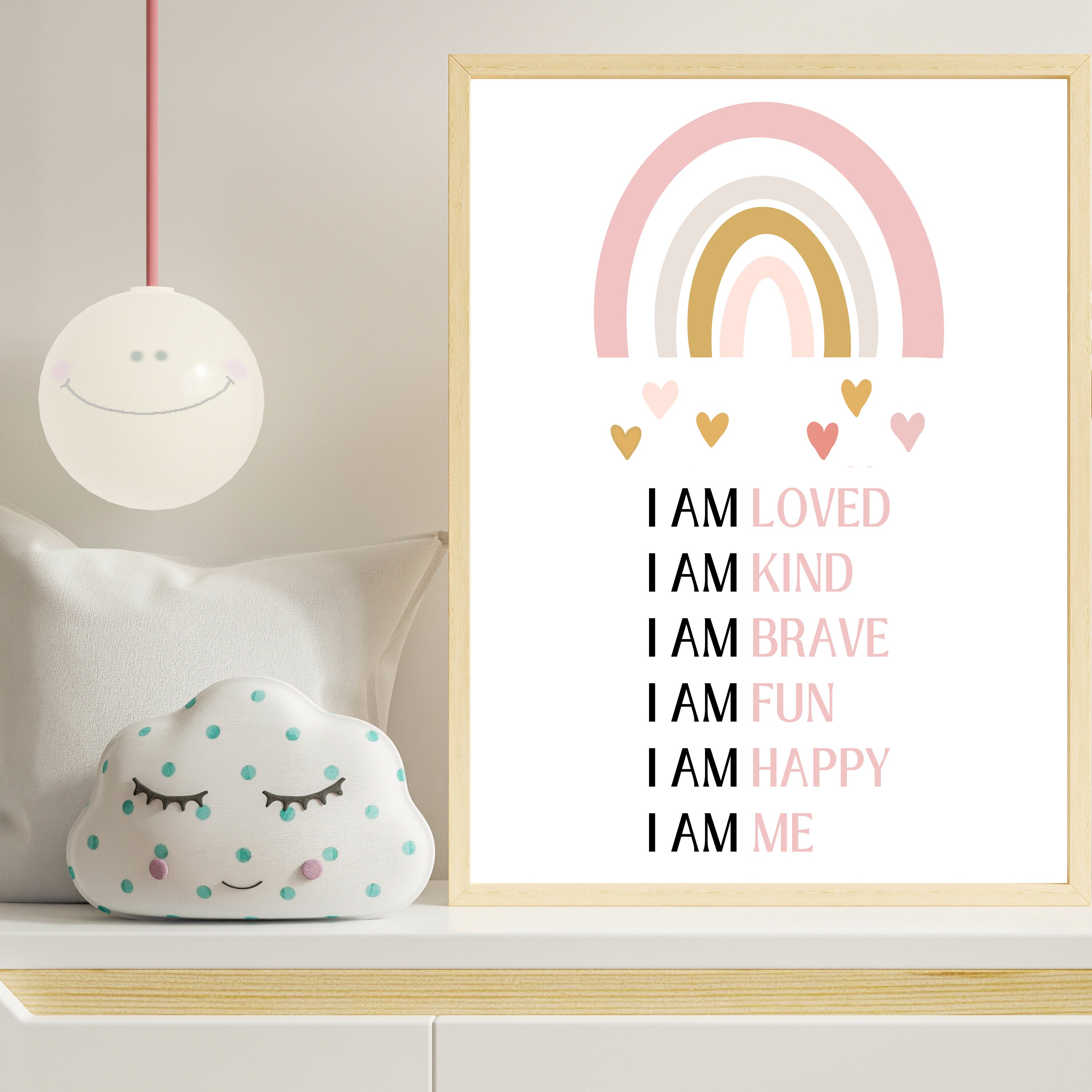 I Am Affirmations Poster for Kids Minimalist Home Decor Neutral Tone ...