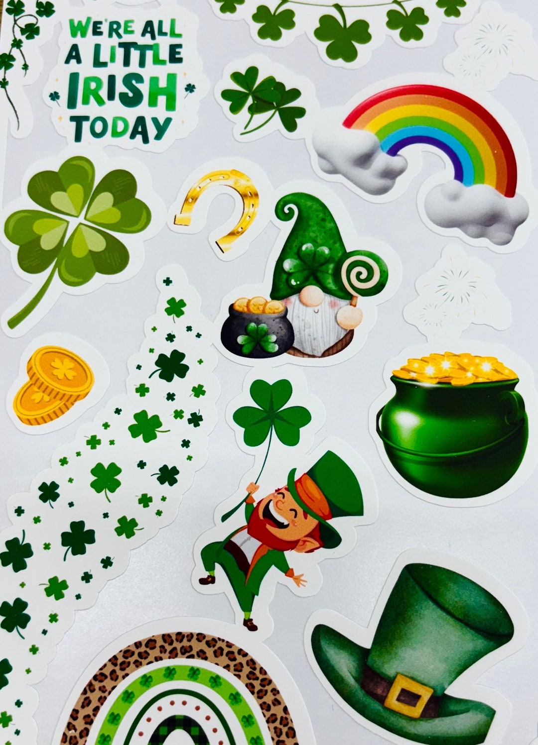 St Patricks Day Themed Sticker Sheet - Etsy