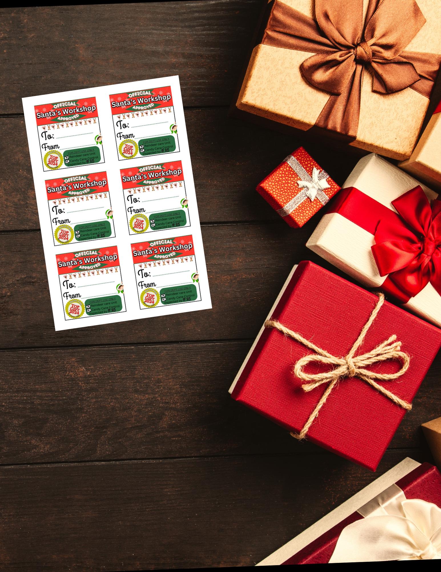 Santa’s Workshop Gift Tags – Elf Approved Christmas Name Stickers - Etsy