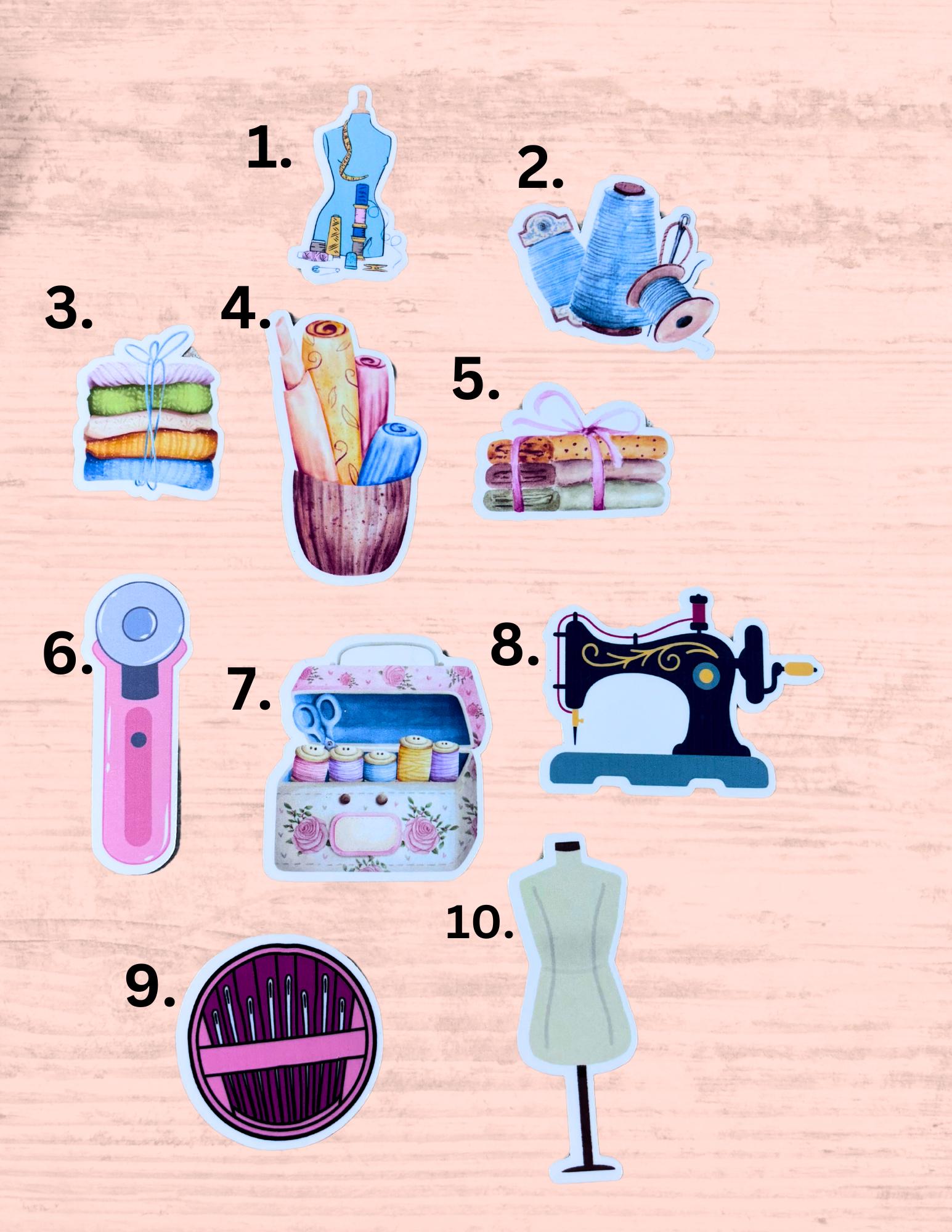 Sewing Themed Die Cut Stickers - Etsy