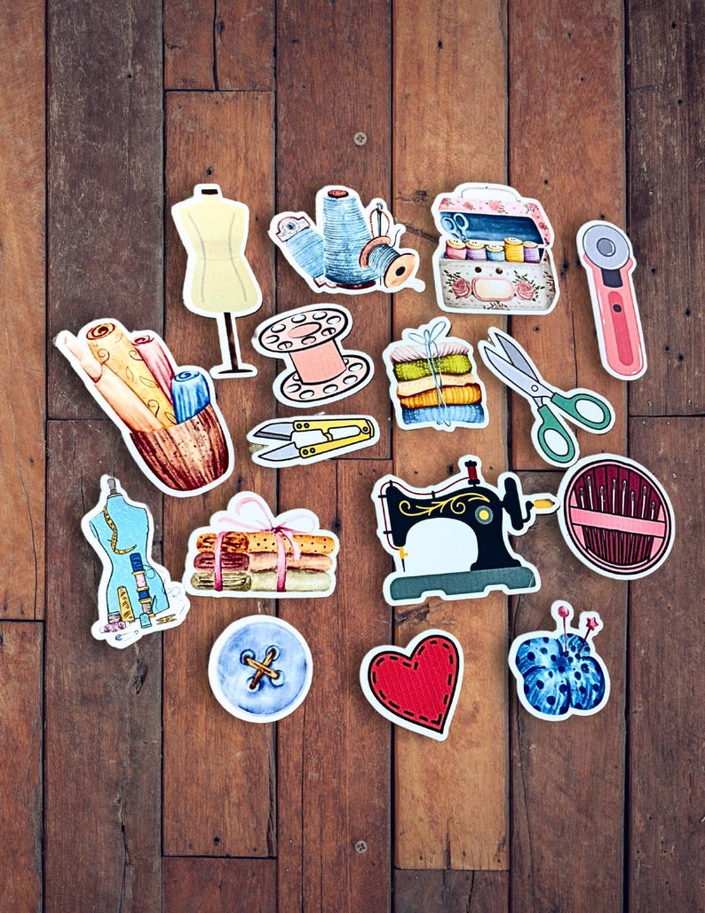 Sewing Themed Die Cut Stickers - Etsy