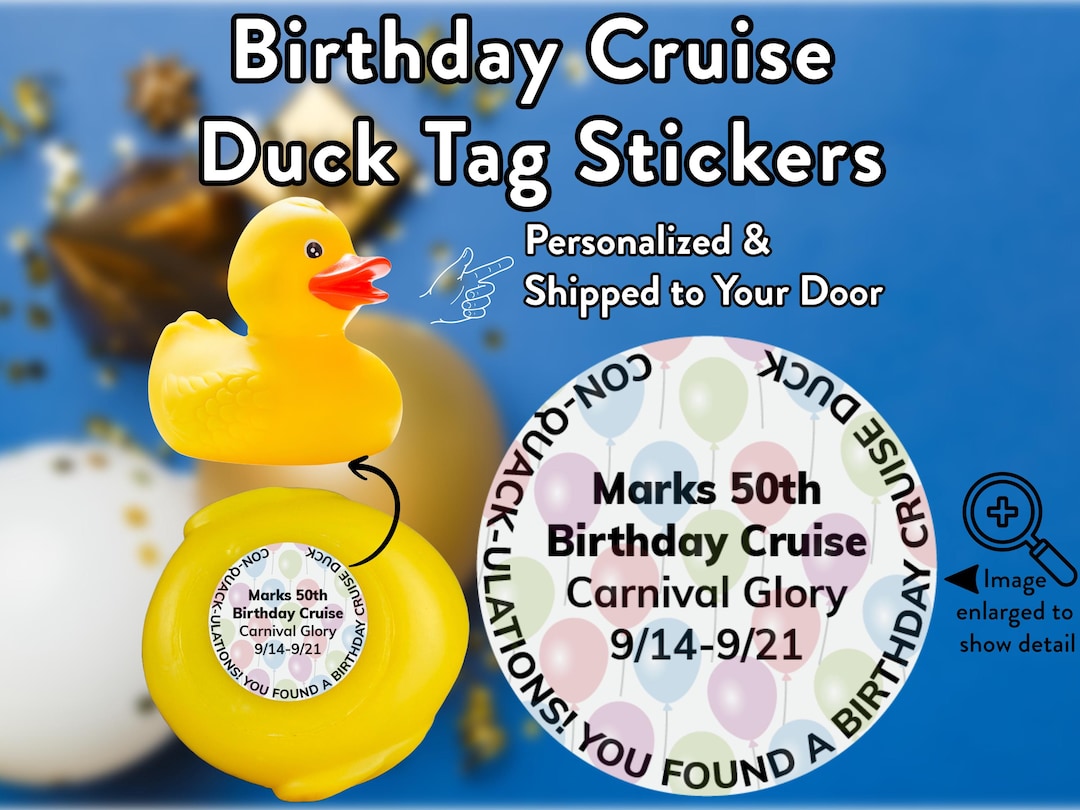 Duck Tag Stickers Birthday Cruise Personalized Cruising Duck Carnival ...