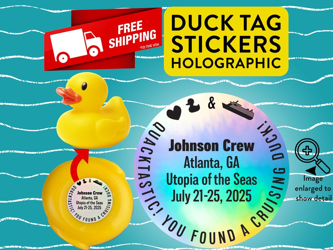 Duck Tag Stickers Personalized Holographic Cruising Duck Tags Carnival ...