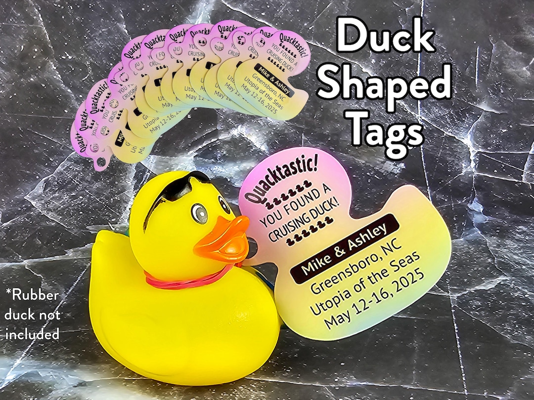 Cruise Duck Tag Shaped Like a Duck Thick Laminated Rubber Bands ...
