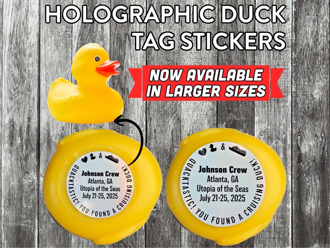 Duck Tag Stickers Personalized Holographic Cruising Duck Tags Large ...