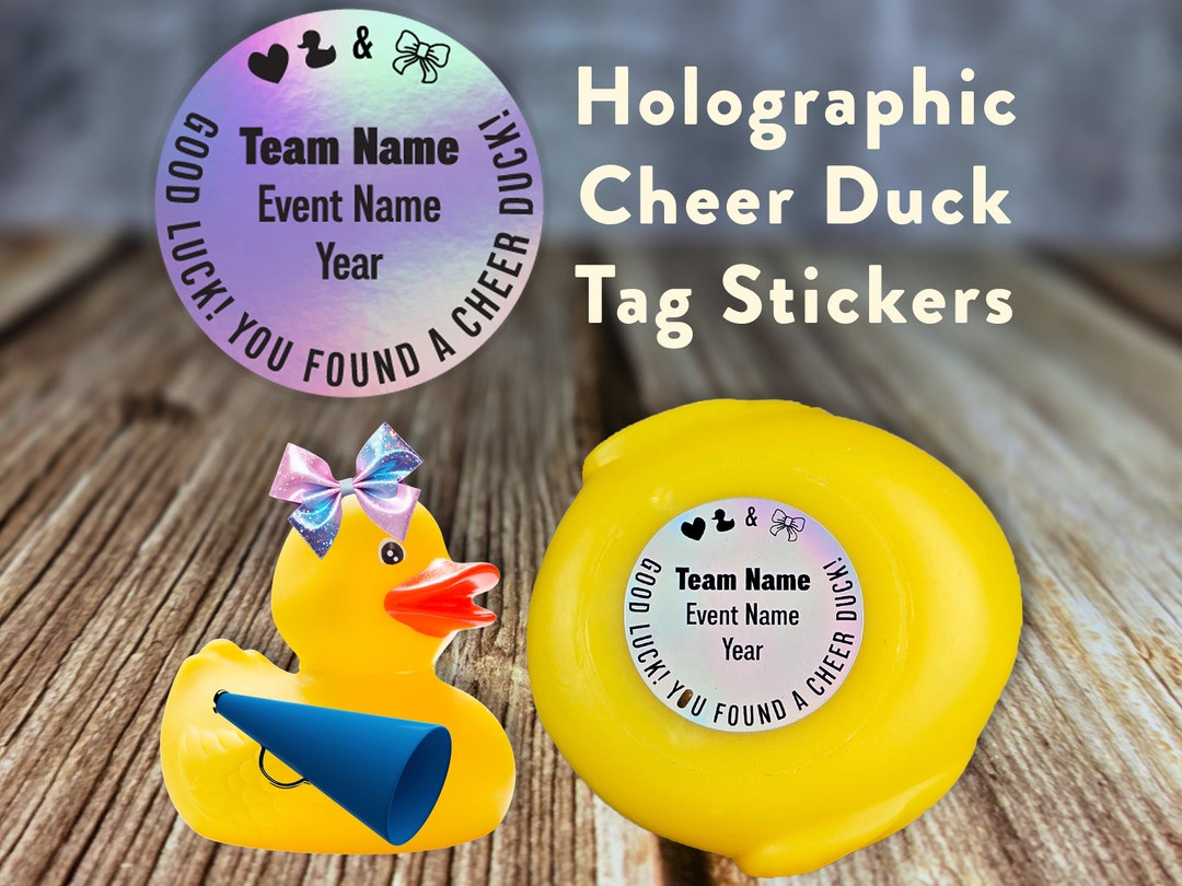 Cheer Duck Tag Stickers Personalized Holographic Varsity Spirit Summit ...