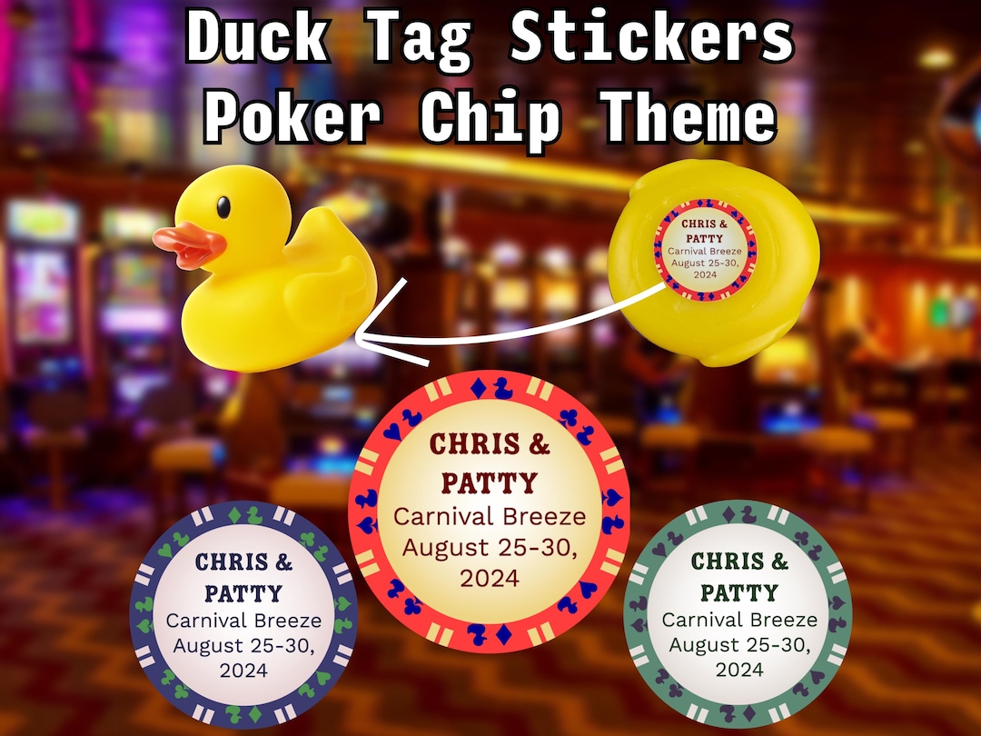 Duck Tag Stickers Poker Chip Personalized Rubber Cruising Duckie ...