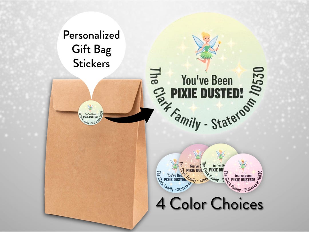 Personalized Labels for Pixie Dust Gift Bags | Cruise Fish Extender ...