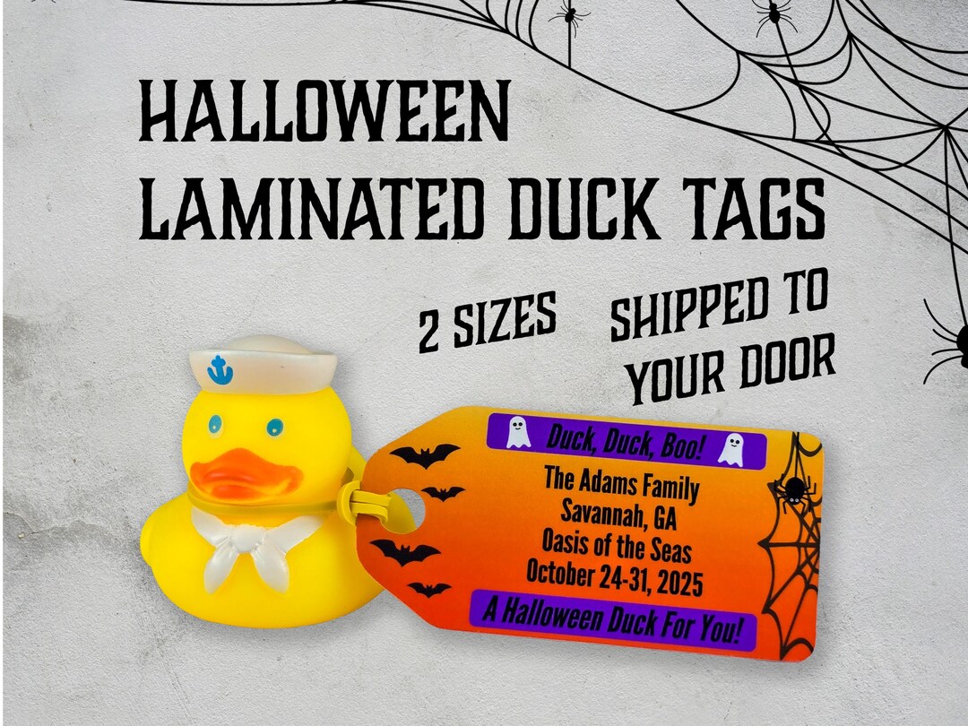 Duck Tags Halloween Themed Thick Laminated Keychain or Rubber Duck ...