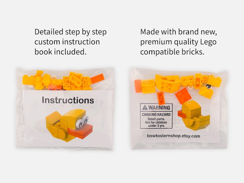 Brick Built Duck Kit LEGO Compatible With Custom Step by Step ...